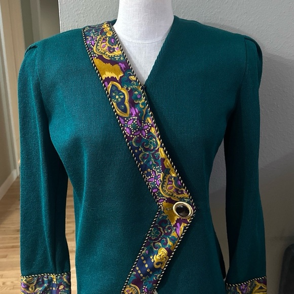 Nordstrom | Jackets & Coats | Womenvintage 8s Knit Jacket Paisley ...
